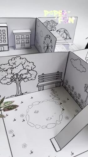 Summer 3D Paper Craft Pop Up Scene | Beach, Camping & City Printable ...