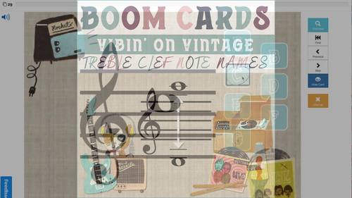 Treble Clef Notes On The Staff MUSIC BOOM CARDS by THE MUSIC TEACHER HUB