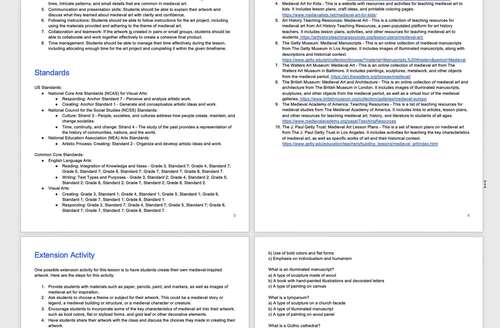 Medieval Art Lesson Plan + Slides Grades 3-8 by Teach Art History