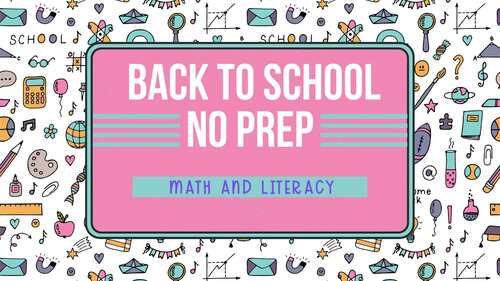 Back to School No Prep Math and ELA by Standards in Elementary | TPT
