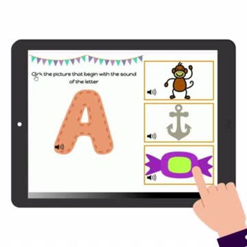 Beginning Letter Sounds BOOM CARDS Distance Learning by Teacher Janelle OT