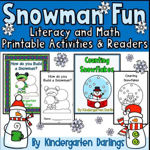 Winter Snowman Math and Literacy Printable Center Activities for ...