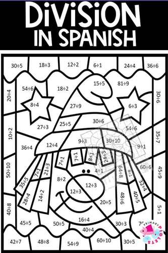 Halloween Division Color by Number in Spanish by Primary Piglets