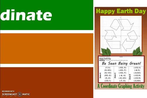 Earth Day - Be Seen Being Green - A Coordinate Graphing Activity