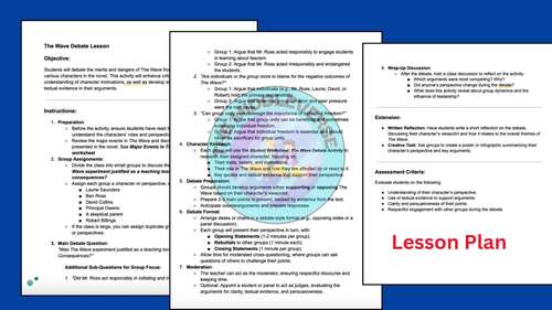The Wave Debate Activity by The MiddleVerse | TPT