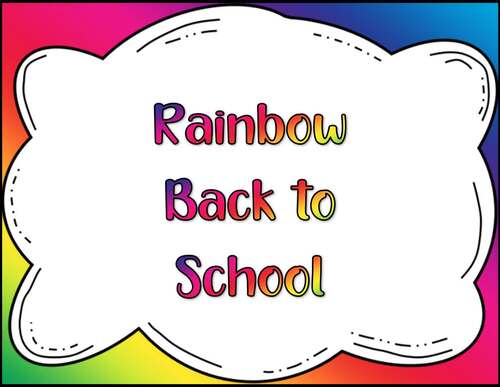 Rainbow Back to School Resources by Cindy's Treasures | TPT