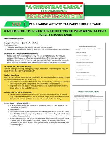 "A Christmas Carol " Pre-Reading Activites: Engaging Discussion and ...