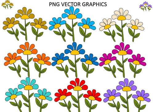 Flower Vector Clipart 3, Flower Accent Clipart, Decorative Flower ...