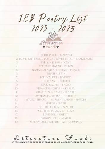 The Sun Rising by Donne Teaching Pack (IEB poetry 2023 - 2025) | TPT