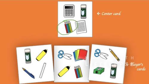 School Supplies Game Spot It or Dobble by The ESL Educator | TPT