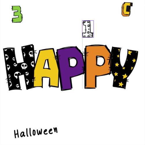 Scary Halloween Doodle Alphabet bulletin board letters Bubble font for ...