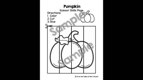 Pumpkin Scissor Skill Cutting Practice - 2 Variations by From the Cubby