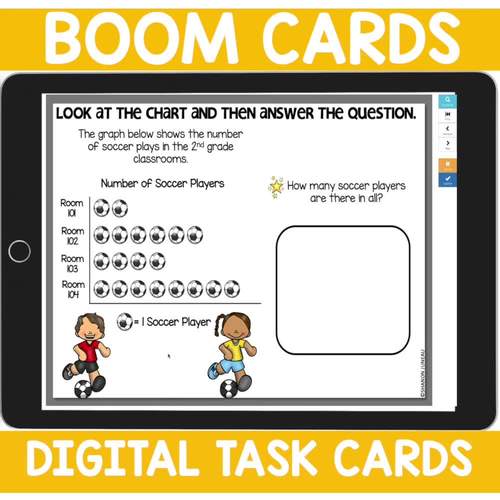 Graphing Boom Cards | Interpreting Data | Pictographs and Bar Graphs 2 ...