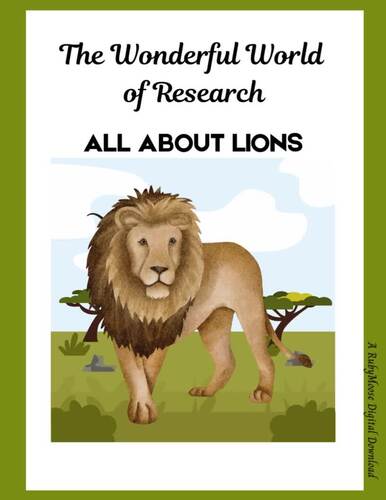 The Wonderful World of Research: Lion Edition, All About Lions | TPT