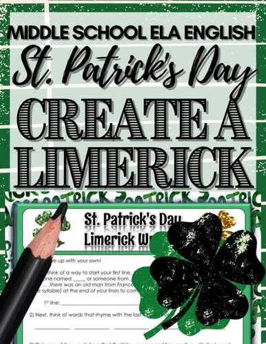 St. Patrick's Day Activity ELA English Writing Poetry: CREATE A ...