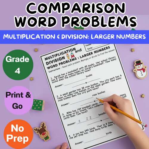 Multiplication and Division Comparison Word Problems – Grade 4 Math ...