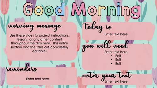 SPRING Daily Slides Template by Copies and Chaos | TPT