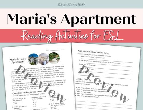 Beginner Adult ESL Reading Comprehension Passage - Maria's Apartment