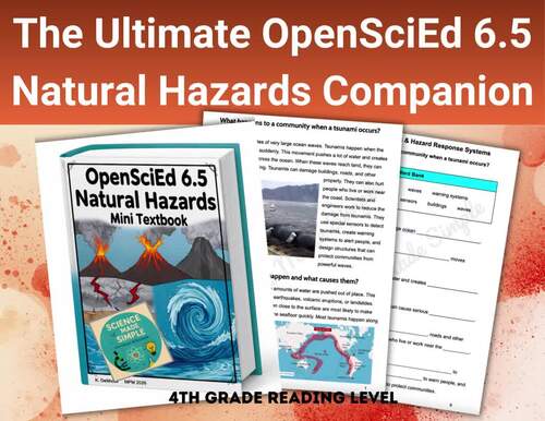 OpenSciEd 6.5 Natural Hazards Textbook w/Guided Reading & Notes 4th ...