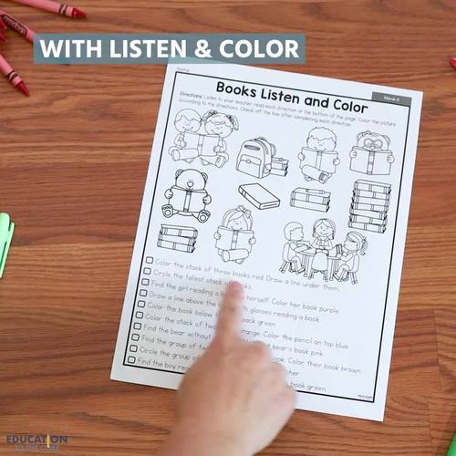 Listen & Color, Reading Comprehension, Following Directions, October ...