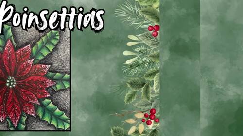 Color Pencil Poinsettias Tutorial, Winter, Christmas Art, Middle/High ...