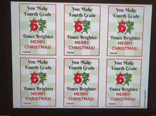 Editable 67 Christmas Gift Tags - Six Seven - Holiday Party - Treat Bags