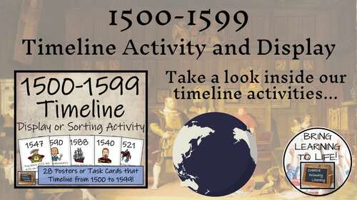 1500 to 1599 Timeline Activity & Classroom Display by Creative Primary ...