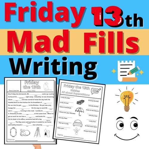 Friday the 13th Mad Fills Riddles Writing Prompt Activity No Prep Fun Day