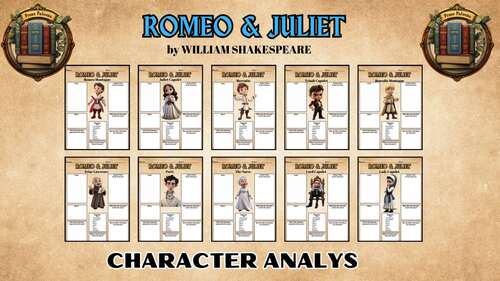 ROMEO & JULIET by William Shakespeare - PDF-PPT-Character Analysis ...