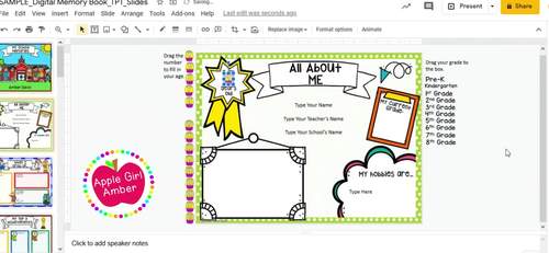 End of Year Memory Book - Digital & Printable - Google Classroom™