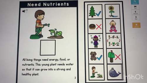 Living and Nonliving Adapted Book Boom Cards by Where I AUT-a Be