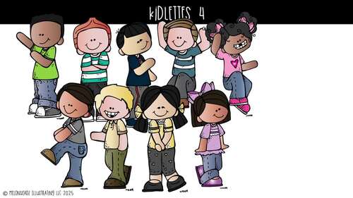 Kidlettes clip art 4, Kids clip art COLORED Version by Melonheadz Clipart