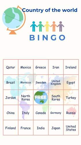 Countries around the world Bingo / Geography / Social Studies & Fun ...