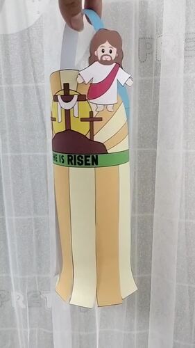 He Is Risen Craft Windsock Craft Coloring Pages Activity Christian ...