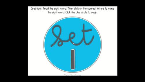 Interactive Pre-K Dolch Sight Words | Digital Work Word (Google Classroom™)