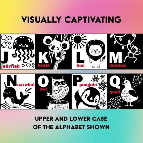High Contrast, Black&White Alphabets with Cute Animals, Visible ...