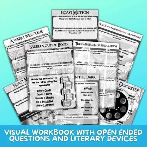 THE HOBBIT UNIT PLAN and Hobbit NOVEL STUDY | Workbook Chapter Worksheets