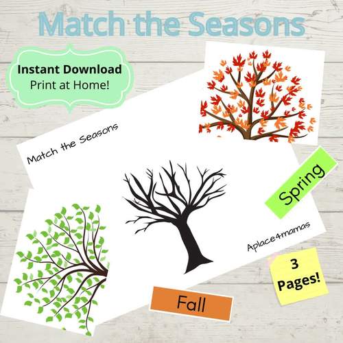 Match the Seasons, Seasons Matching, Seasons Game, Busy Book by ...