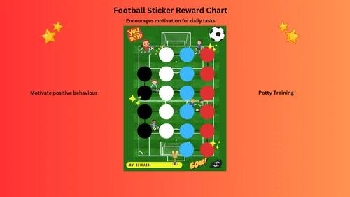 football reward chart, sticker chart, potty training chart, behaviour ...