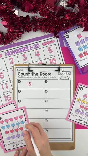 Count the Room Valentines Day Counting and Writing Numbers to 20 Math ...