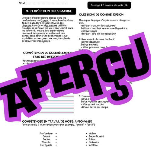 Intervention en lecture - ENSEMBLE #3 (FRENCH READING INTERVENTION)