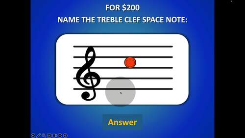 Treble Clef Music Staff Notes Game | Musical Jeopardy Game Show | TPT