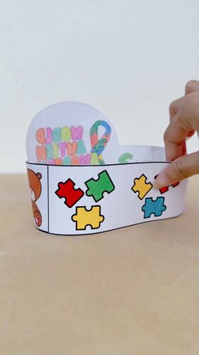 World Autism Awareness Day Crown Craft - Coloring Activity for Kids