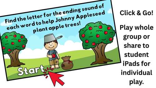 Apple Kindergarten & 1st Grade Johnny Appleseed Phoneme Segmentation ...