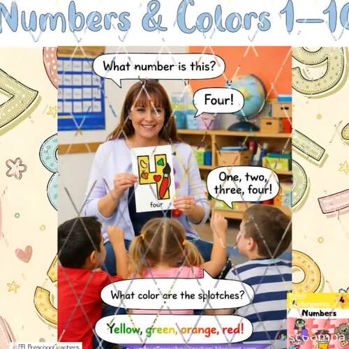 Numbers & Colors 1–10 Activities, Games, Worksheets for ESL Kindergarten