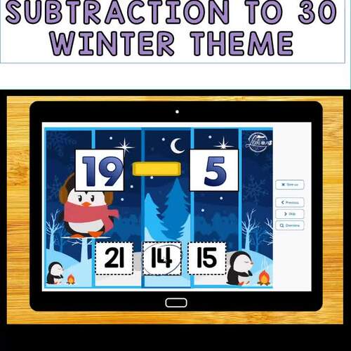 Winter Subtraction | MATH Boom ™ Cards by Limes and Lemons | TPT