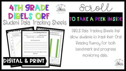 Fluency Student Data Tracking Sheets: 4th Grade DIBELS by Tales from Title
