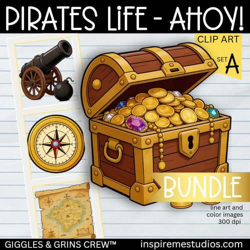Pirate Ahoy Clipart BUNDLE — Classroom Theme, Bulletin Board, School