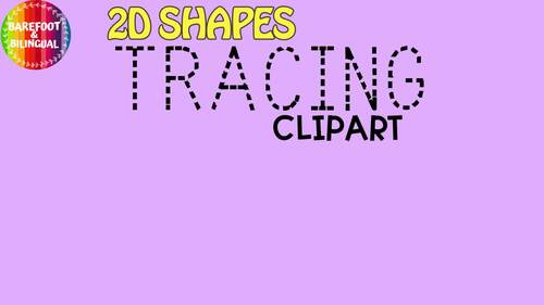 2D Shape Tracing Clipart | Simple 2D Shapes Clipart for Tracing Activities