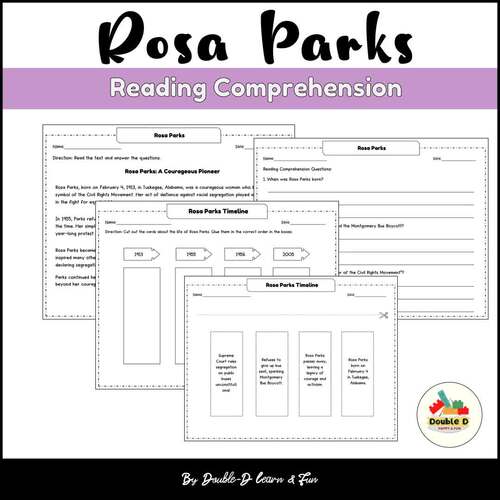Rosa Parks ReadingComprehensionBiography Timeline BlackHistoryMonths ...